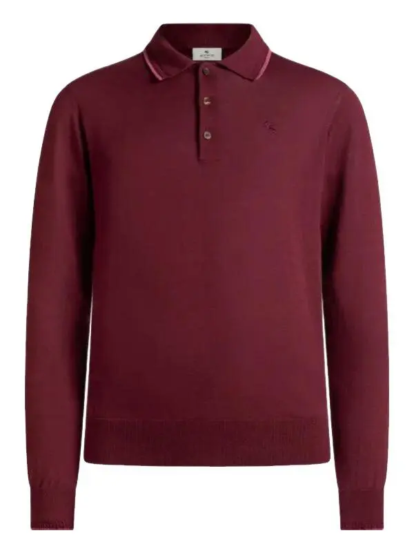 Etro Cotton-blend Polo Shirt With Pegaso Embroidery - Red