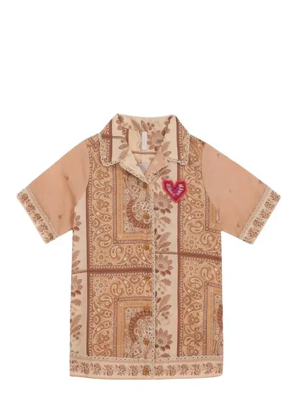 Zimmermann Lucky Shirt Dress - Peach