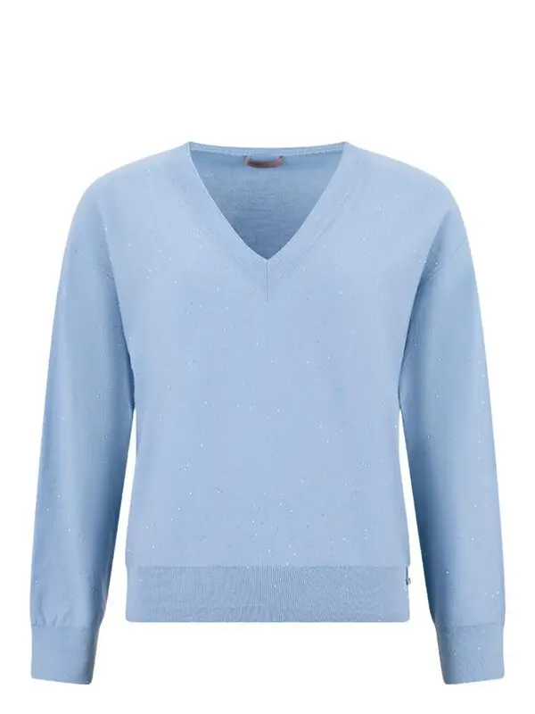 Herno Long-sleeve V-neck Sweater - Celeste