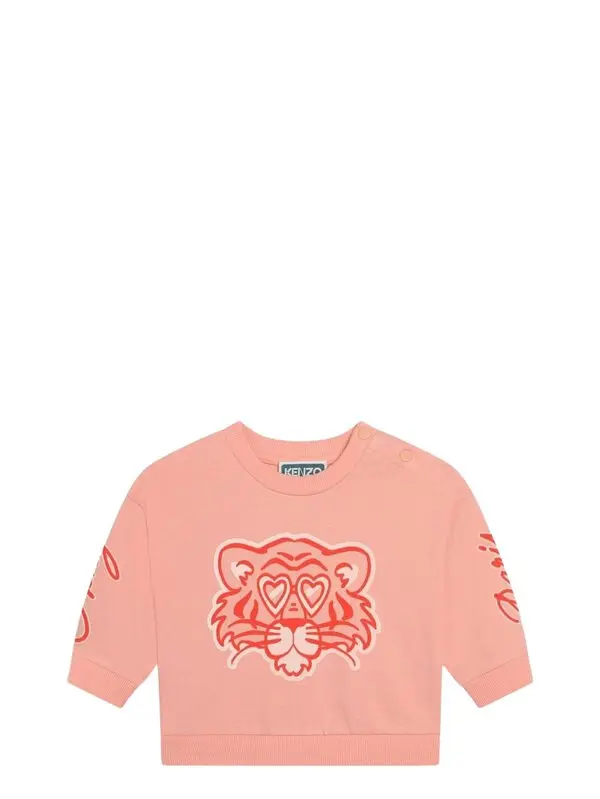 Kenzo Logo Print Cotton Sweatshirt - Pink