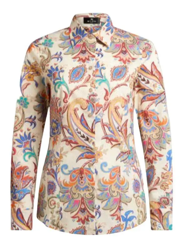 Etro Printed Poplin Shirt - Beige