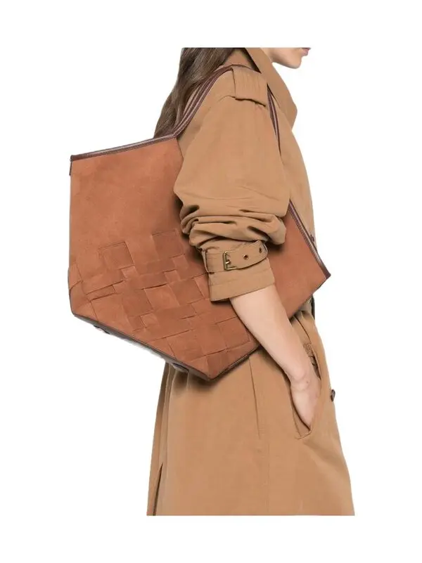 Hereu Dual-handle Shoulder Bag - Brown