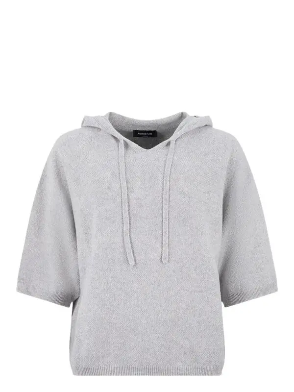 Fabiana Filippi Ribbed Knit Drawstring Hooded Sweater - Granite