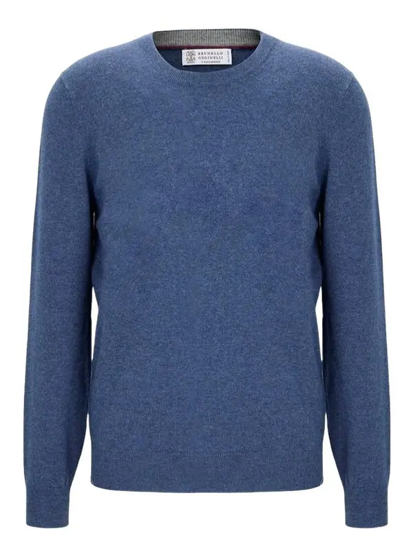 Brunello Cucinelli Long-sleeved Sweater With Crew Neck - Blue