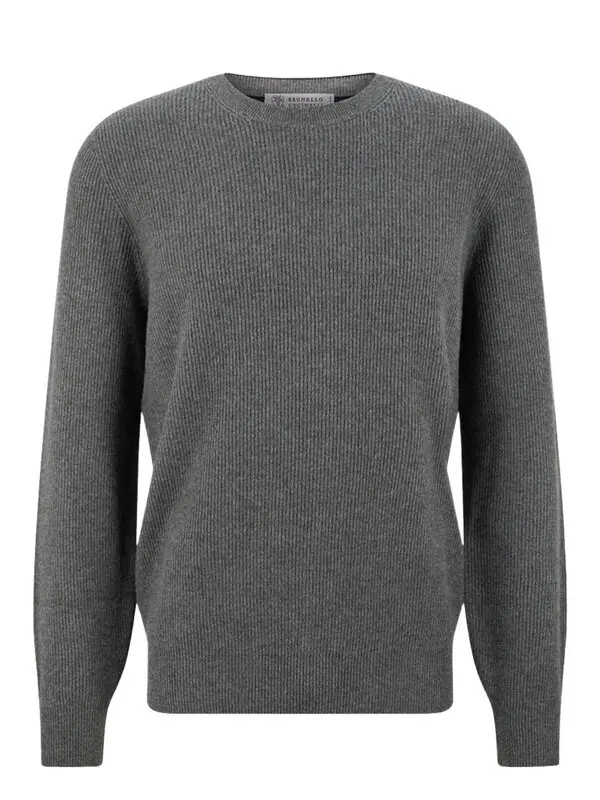 Brunello Cucinelli Long Sleeve Crew Neck Sweater - Black