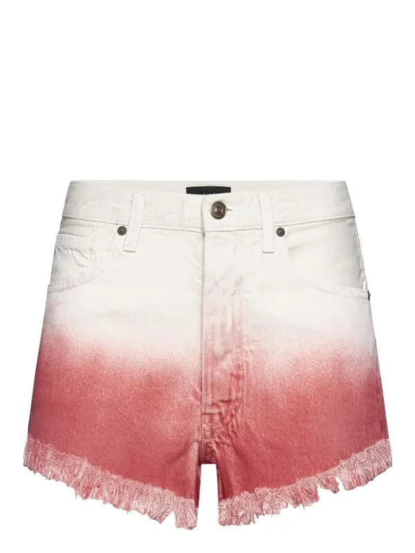 Alanui Fringed Tie-dye Denim Shorts - Pink