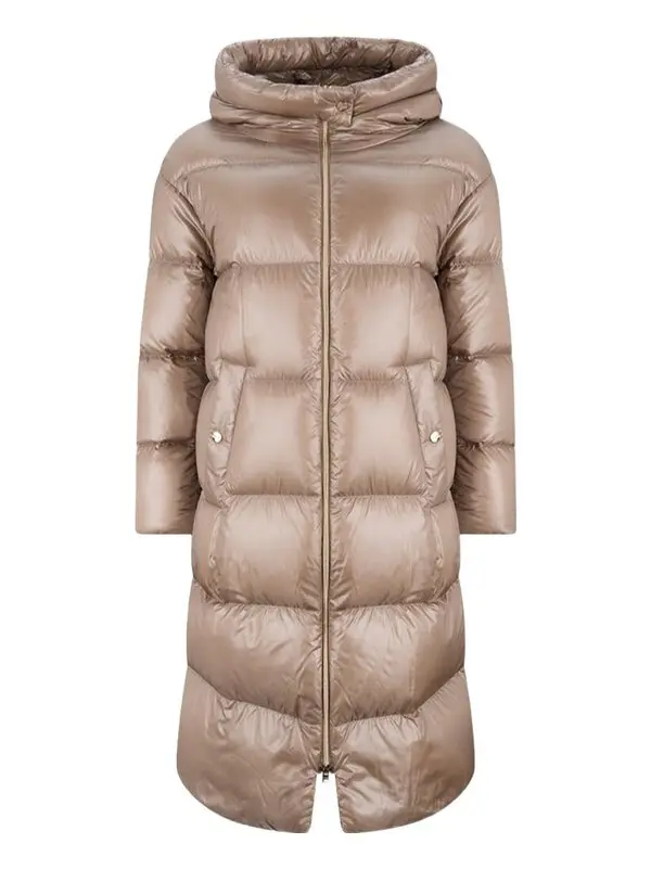 Herno Long-sleeved Hooded Down Jacket - Tortora
