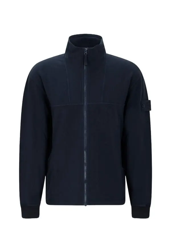 Stone Island Zip-up Hoodie - Navy Blue