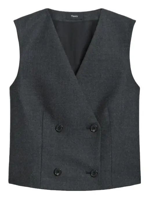 Theory Double-breasted Waistcoat - Black
