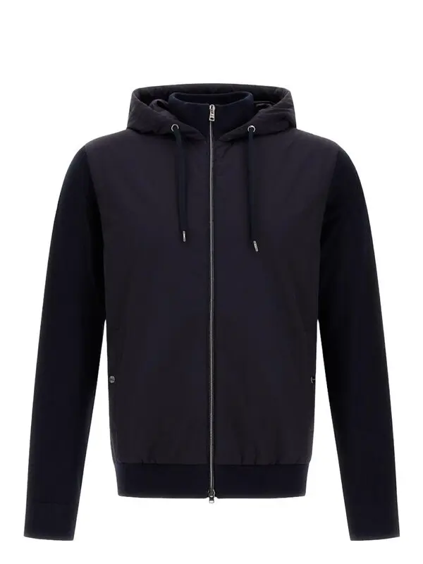 Herno Long-sleeved Zip-up Jacket With Drawstring Hood - Black