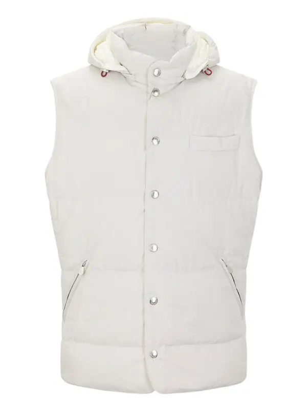 Brunello Cucinelli Sleeveless Padded Jacket With Detachable Hood - No