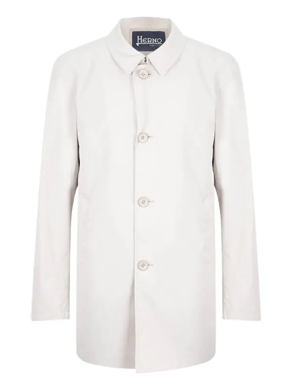 Herno Long-sleeved Casual Jacket With Button Fastening - White