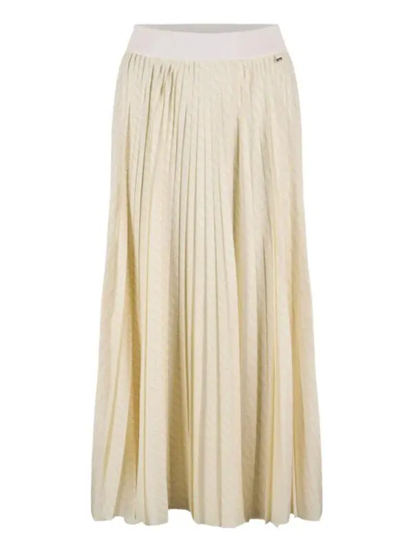 Herno Elastic Waist Pleated Midi Skirt - Nude