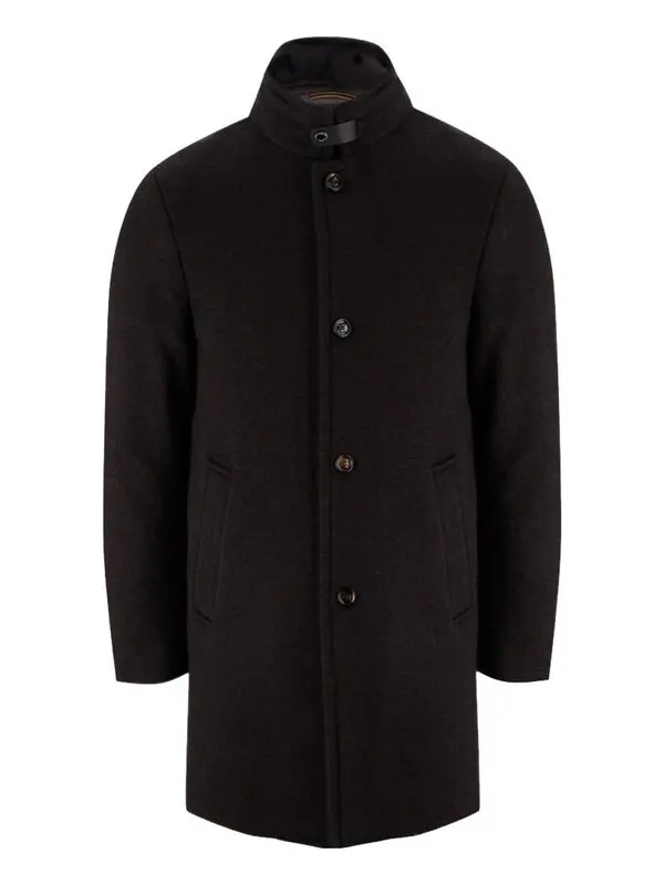 MOORER Single-breasted Wool Coat - Black