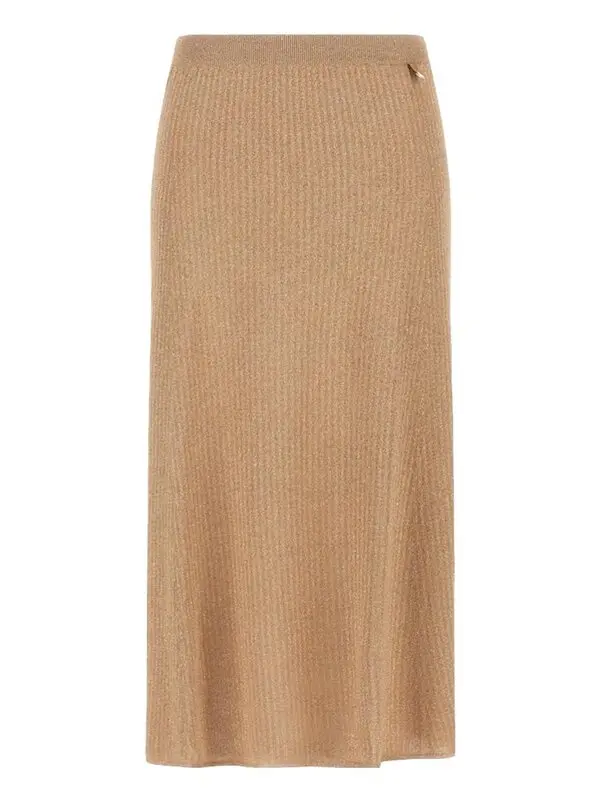 Herno Ribbed Midi Skirt - Cammello