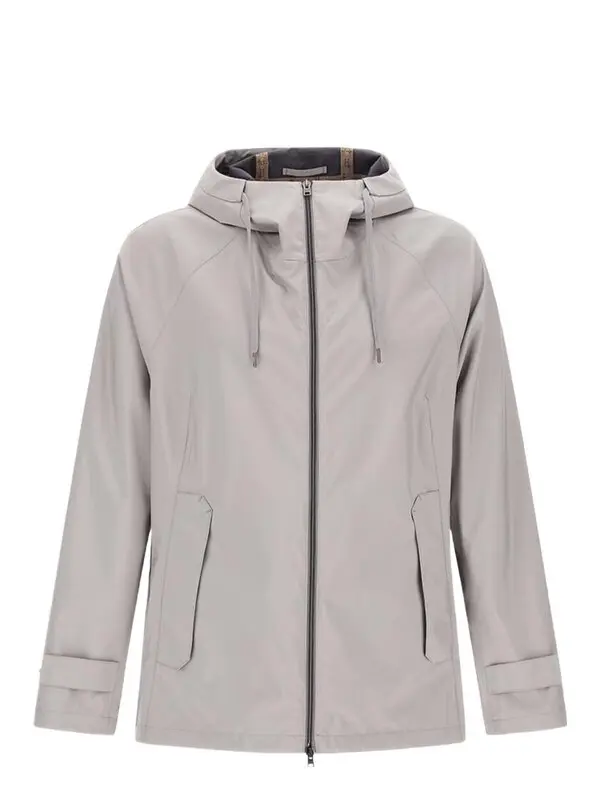 Herno Long-sleeved Casual Jacket With Drawstring Hood - Gray