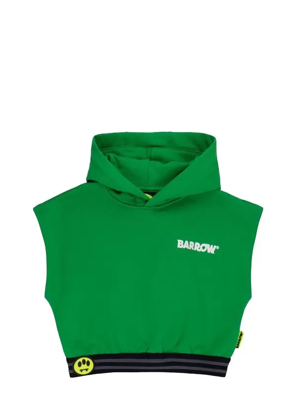 BARROW Sleeveless Logo Hoodie - Green