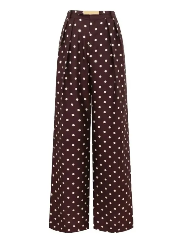 Zimmermann Polka Dot Wide Leg Trousers - Black