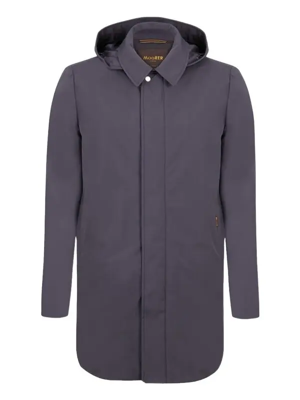 MOORER Mid-length Hooded Coat - Black