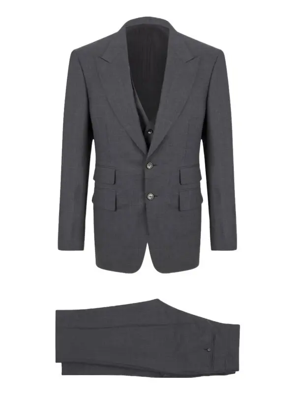 TOM FORD Long-sleeved Suit Jacket And Suit Pants - Black