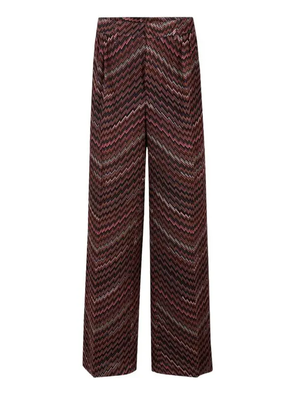 Missoni Zigzag-knit Wide-leg Trousers - Black