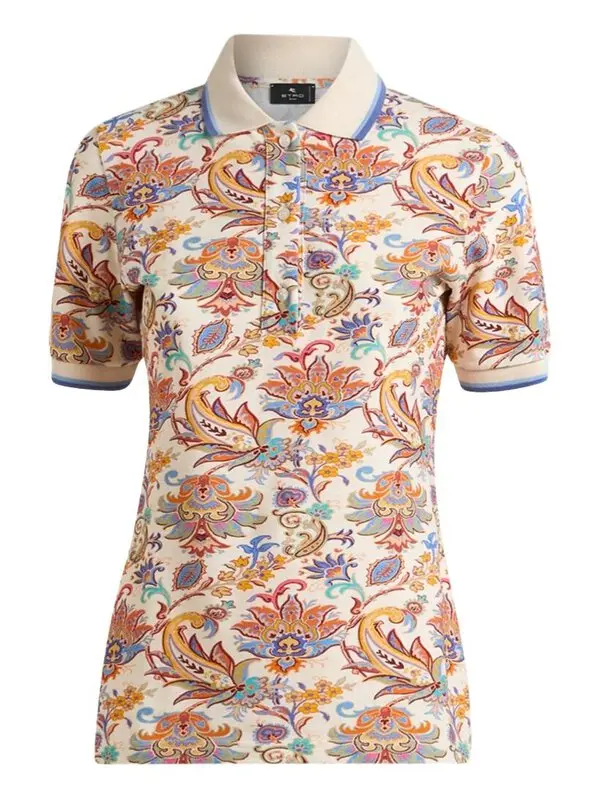 Etro Short-sleeved Printed Polo Shirt - Nude