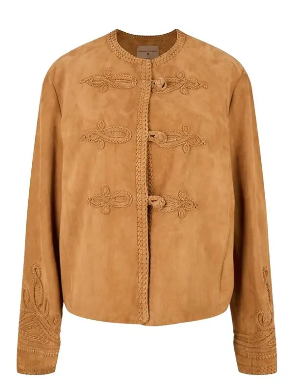 Ermanno Scervino Long-sleeved Leather Jacket - Brown