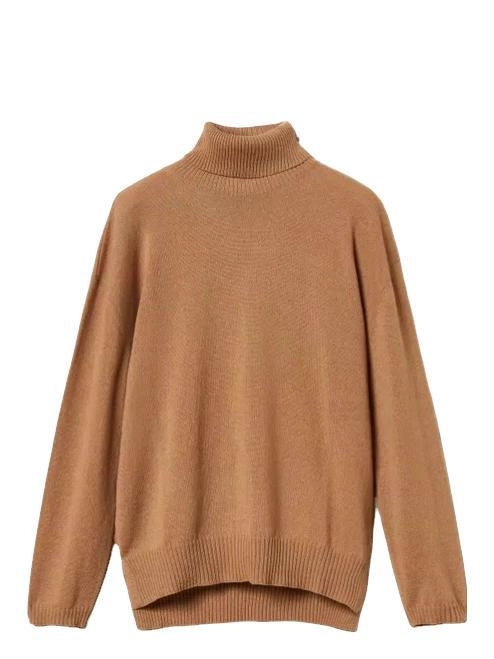 TWINSET High Neck Sweater With Asymmetrical Hem - Brown