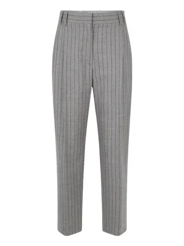 Brunello Cucinelli Striped Tailored Pants - Gray