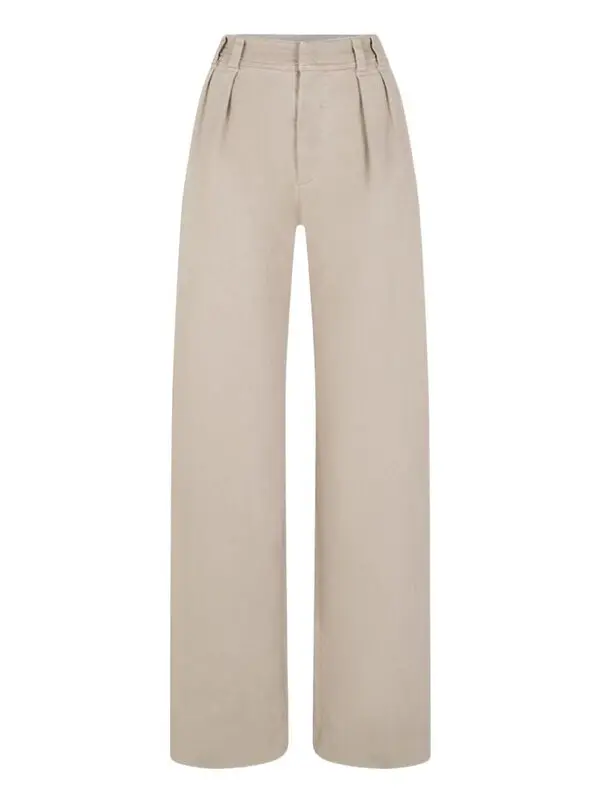 Brunello Cucinelli Wide Leg Trousers With Belt Loops - Nude