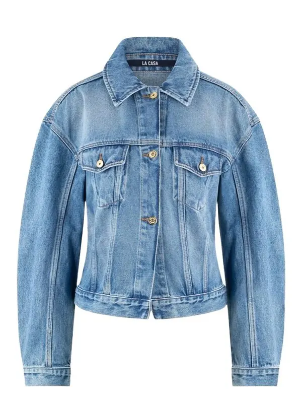 Jacquemus Single-breasted Denim Jacket With Cinched Waist - Blue