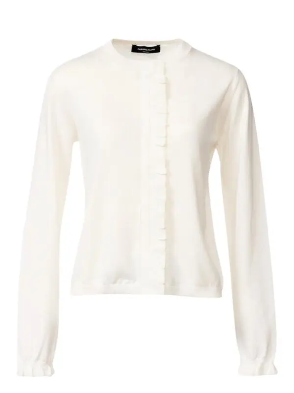 Fabiana Filippi Long-sleeved Knitwear With Round Neck And Ribbed Trim - Rafia