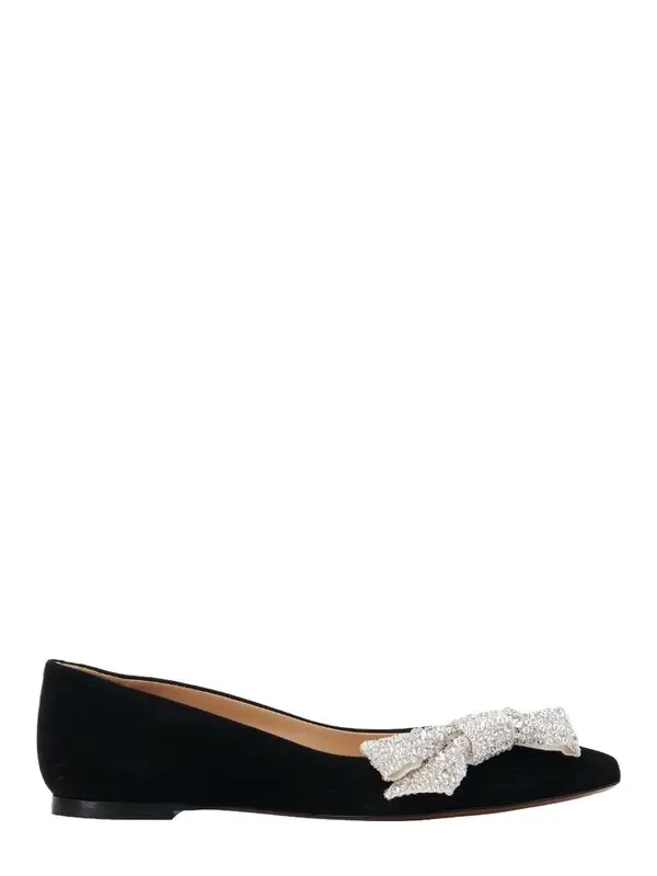 Chloé Thea Flat Ballet With Embellished Bow Detailing - Black