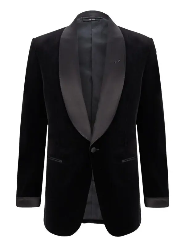 TOM FORD Sheldon Shawl-collar Velvet Smoking Jacket - Black