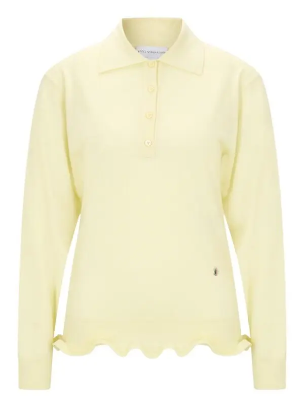 Stella McCartney Long-sleeved Wool Polo Shirt - Nude