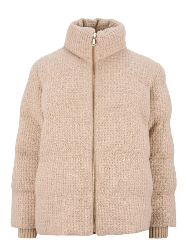 Fabiana Filippi Stand-up Collar Zipper Cotton Jacket - Beige