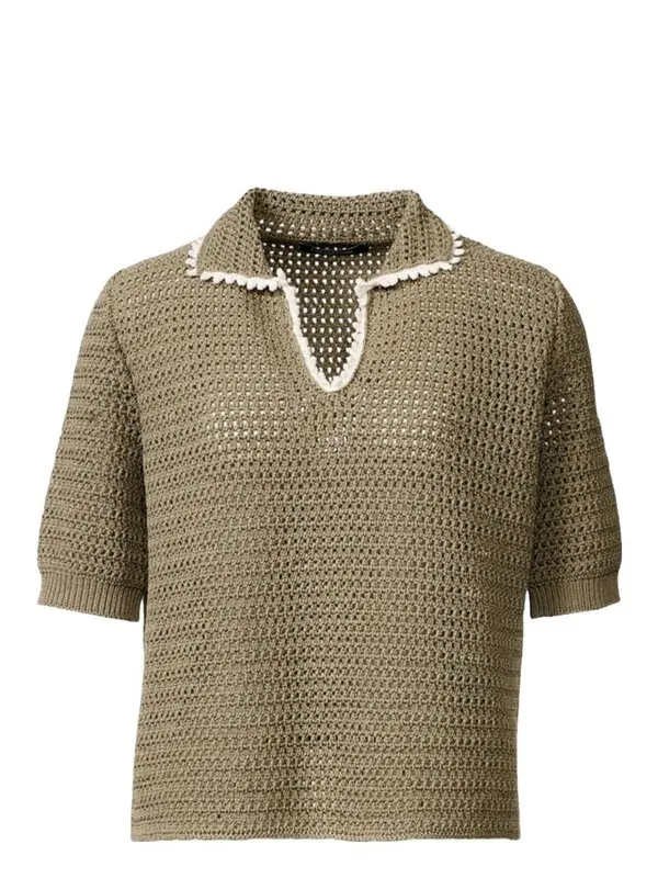 Fabiana Filippi Crochet Knit Polo Sweater - Green