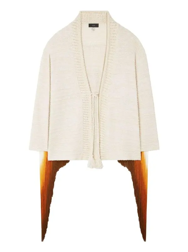 Alanui Bright Hues Gradient Effect Fringed Cardigan - Nude