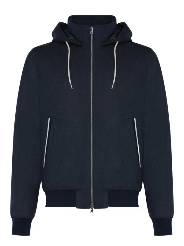 Herno Hooded Zip Jacket - Navy Blue