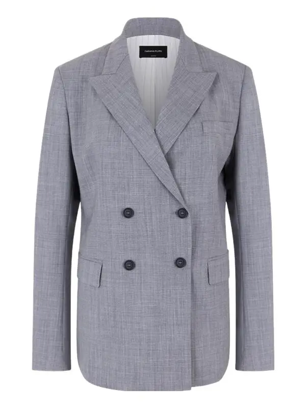 Fabiana Filippi Double Breasted Tailored Blazer - Gray