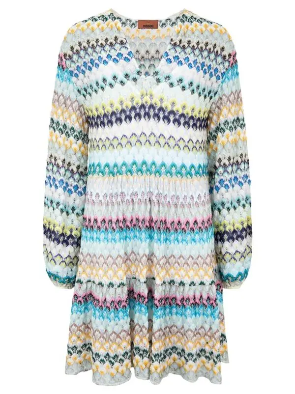 Missoni Flame-patterned Mini Knit Dress - No