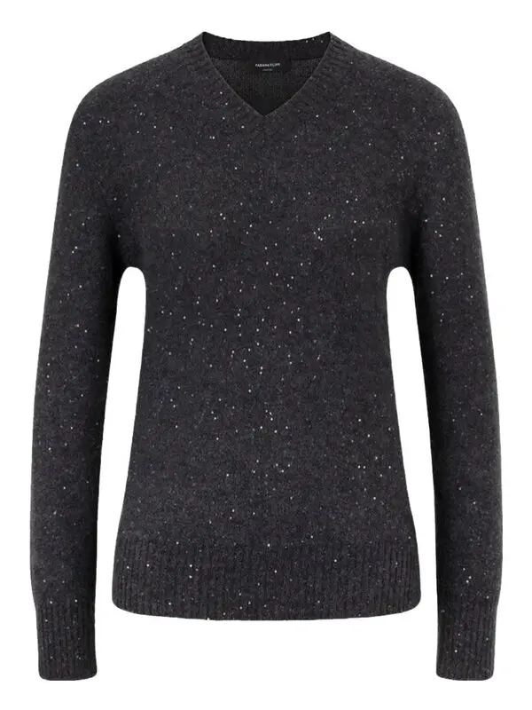 Fabiana Filippi Sequined V-neck Jumper - Anthracite