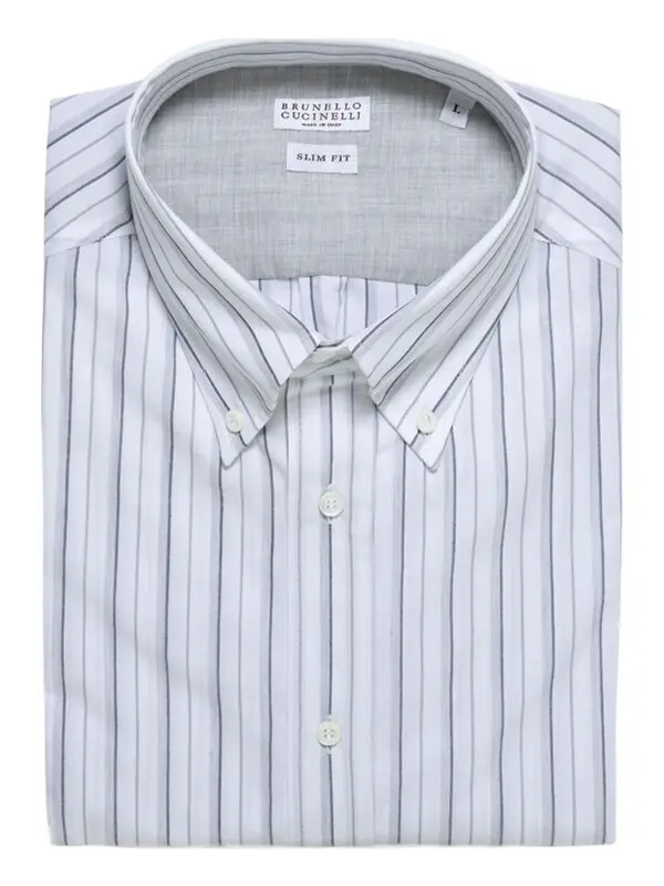 Brunello Cucinelli Striped Shirt - Gray