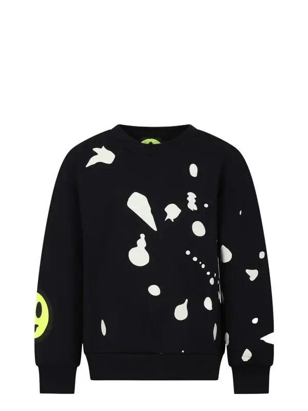 BARROW Paint Splatter Print Crewneck Sweatshirt - Black