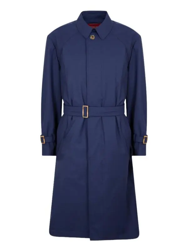 Brunello Cucinelli Long-sleeved Trench Coat - Blue
