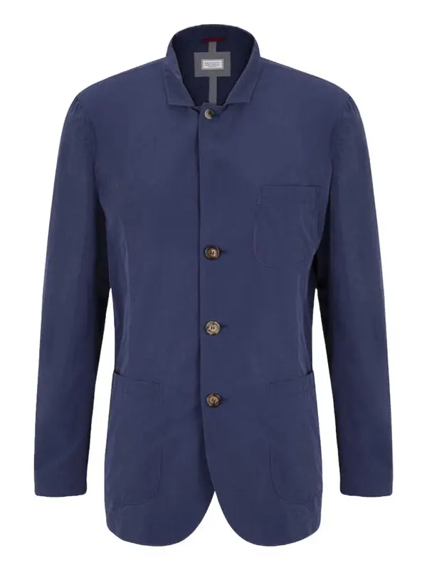 Brunello Cucinelli Collared Long-sleeved Casual Jacket - Blue