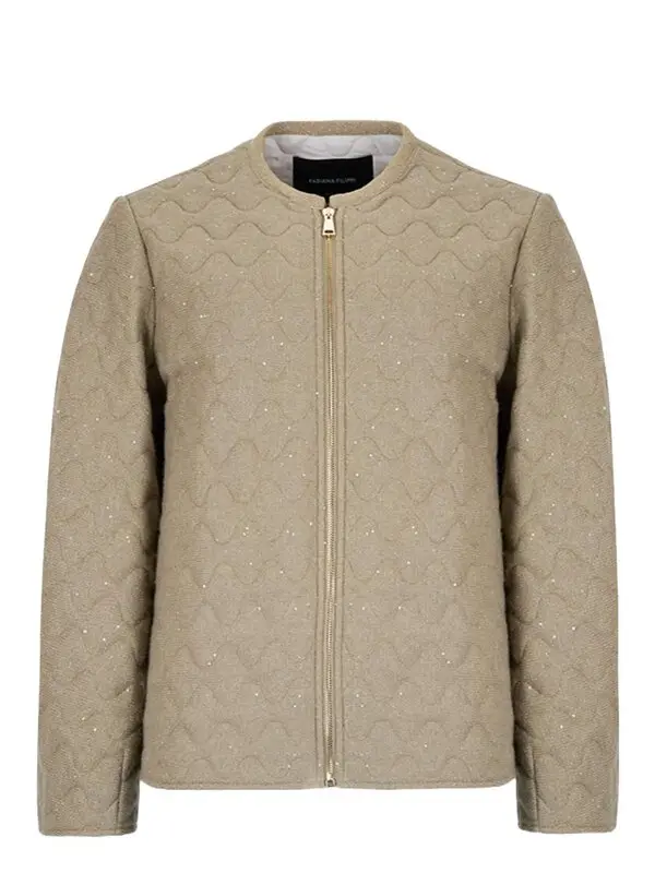 Fabiana Filippi Long Sleeve Casual Jacket - Nude