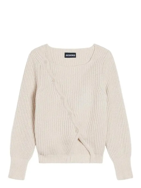 Jacquemus Button Detail Pullover Sweater - White