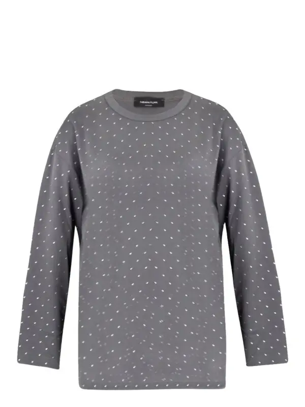 Fabiana Filippi Long-sleeved Printed T-shirt - Graphite