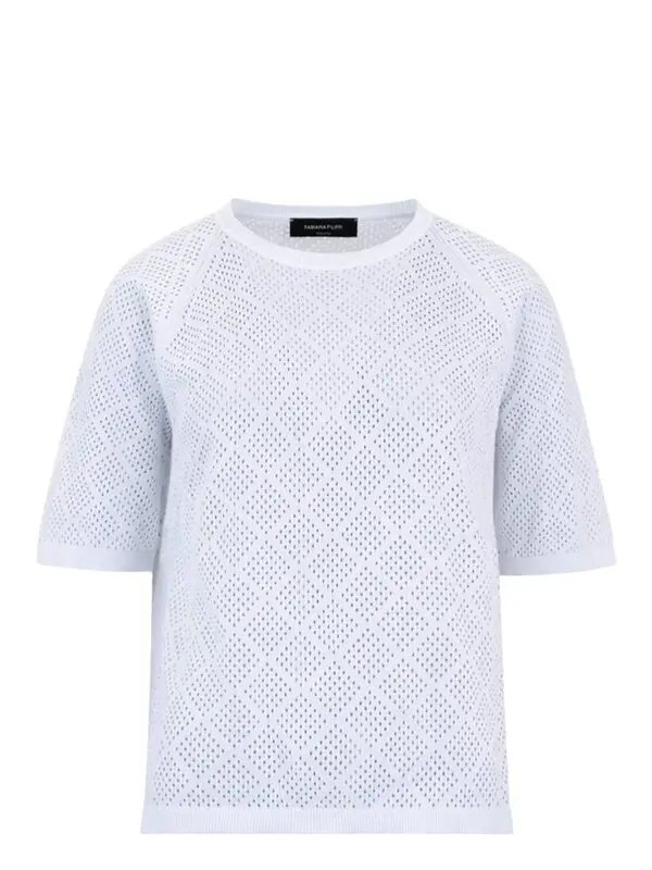 Fabiana Filippi Ribbed Knitwear With Round Neck - White